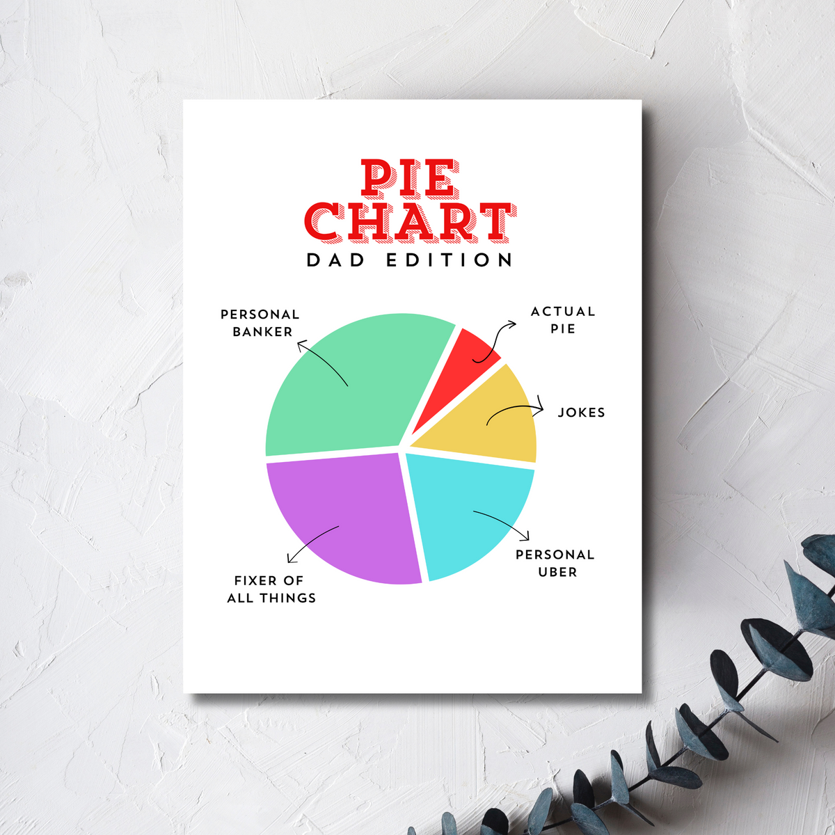Dad Edition Pie Chart Greeting Card – UrbanBelleDesigns