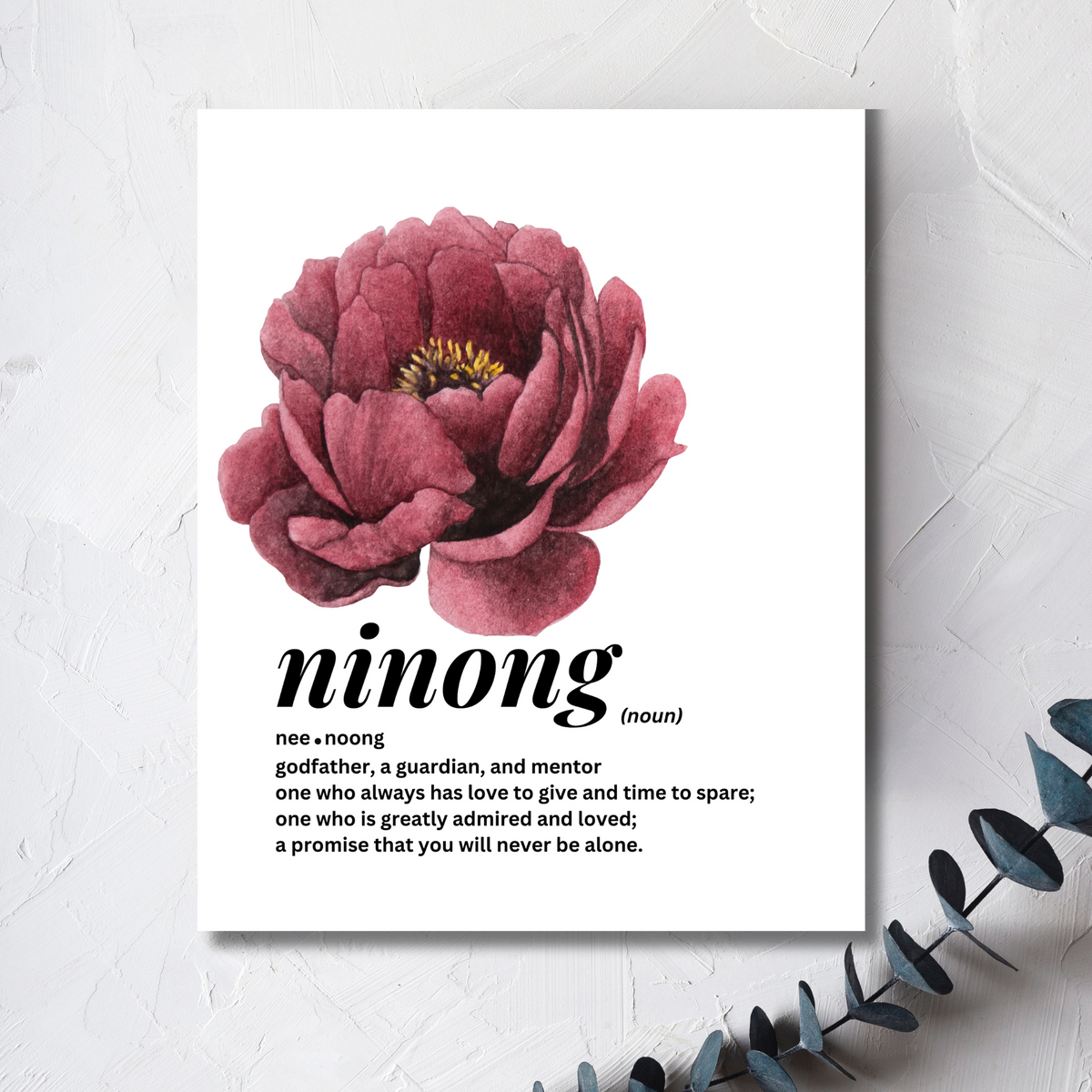 Ninong Greeting Card, Godfather Card, Birthday Card, Filipino Card, Ta ...