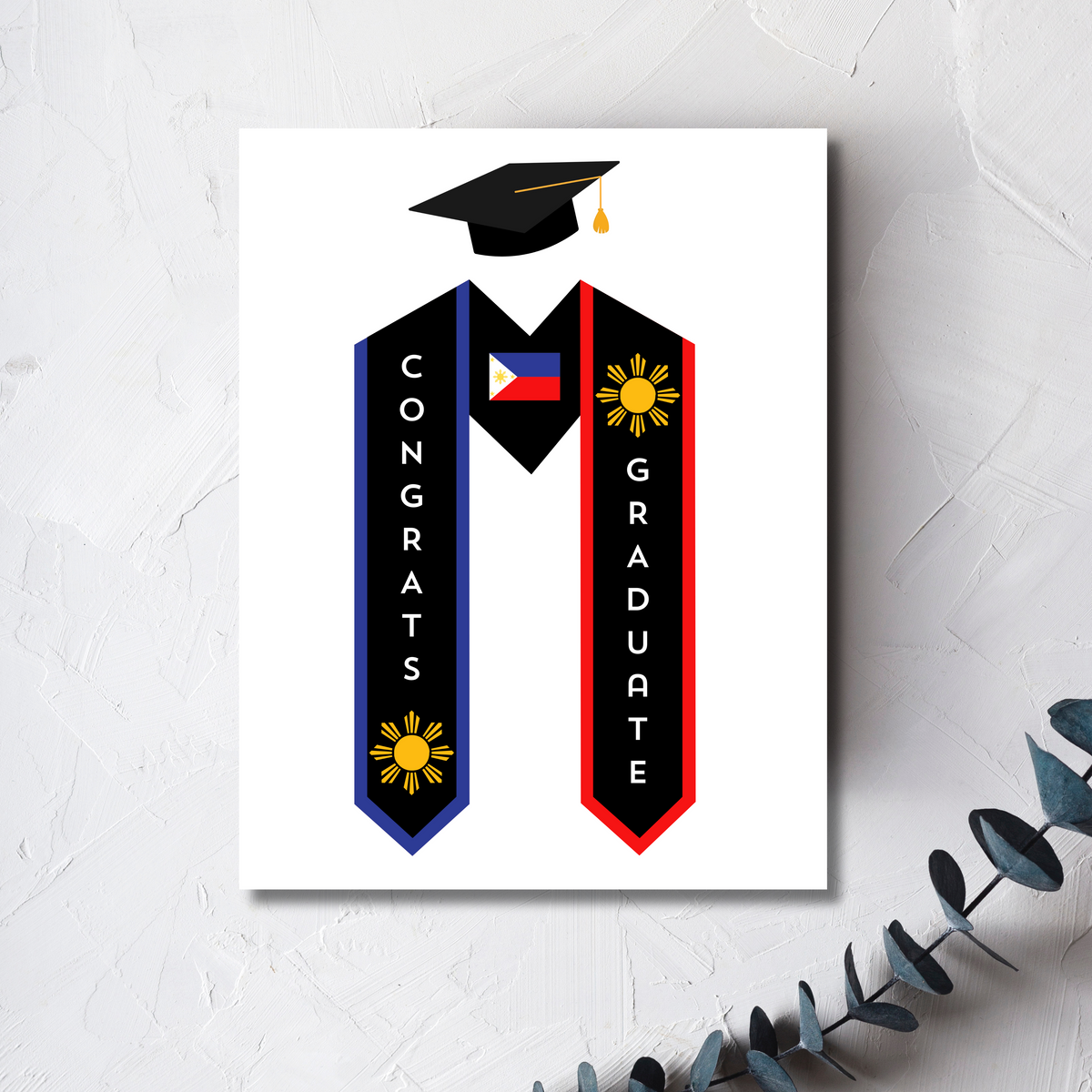 Congrats Graduate Filipino Greeting Card, Filipino Flag, Filipino Sun ...